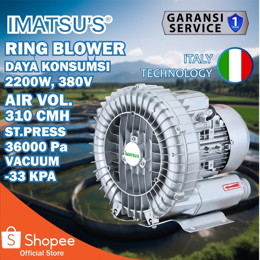 Jual Ring Blower 2200 3HP Air Pump Blower Tambak Kolam 2.2KW 2200Watt ...