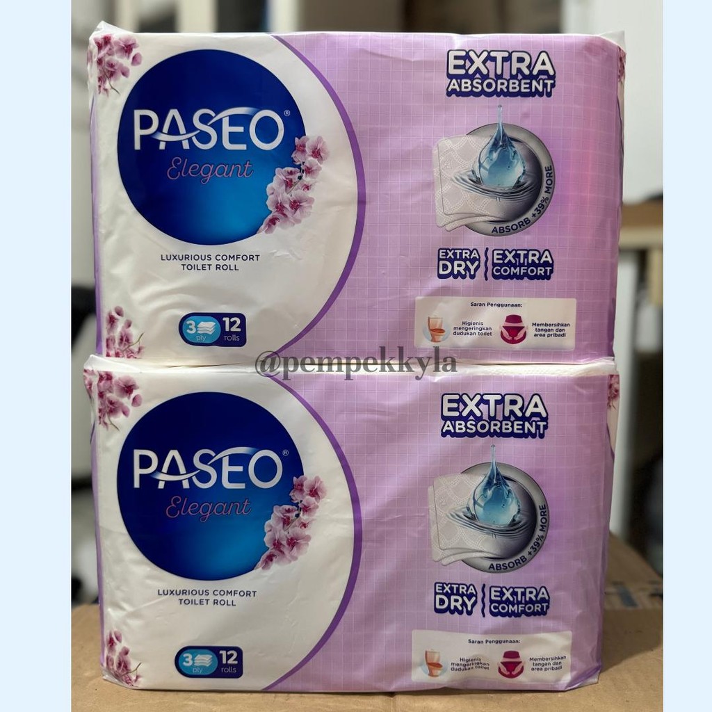 Jual Paseo Bathroom Roll 3 ply 12 rolls 300 sheets tissue paseo toilet | Shopee Indonesia