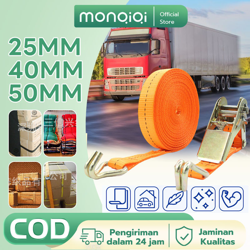 Jual MONQIQI 10 Ton Tali Kecepatan Ratchet Tie Down 4 cm x 6M/8M/10M ...