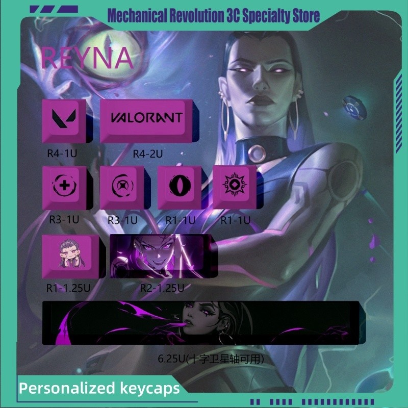Jual Valorant Jett Reyna Sage Viper Keycap 9 Key Game Esports Original ...