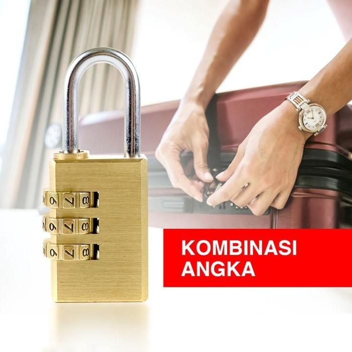 Jual Kenmaster Gembok Pin 3 Digit Angka Kombinasi PIN Padlock | Shopee ...
