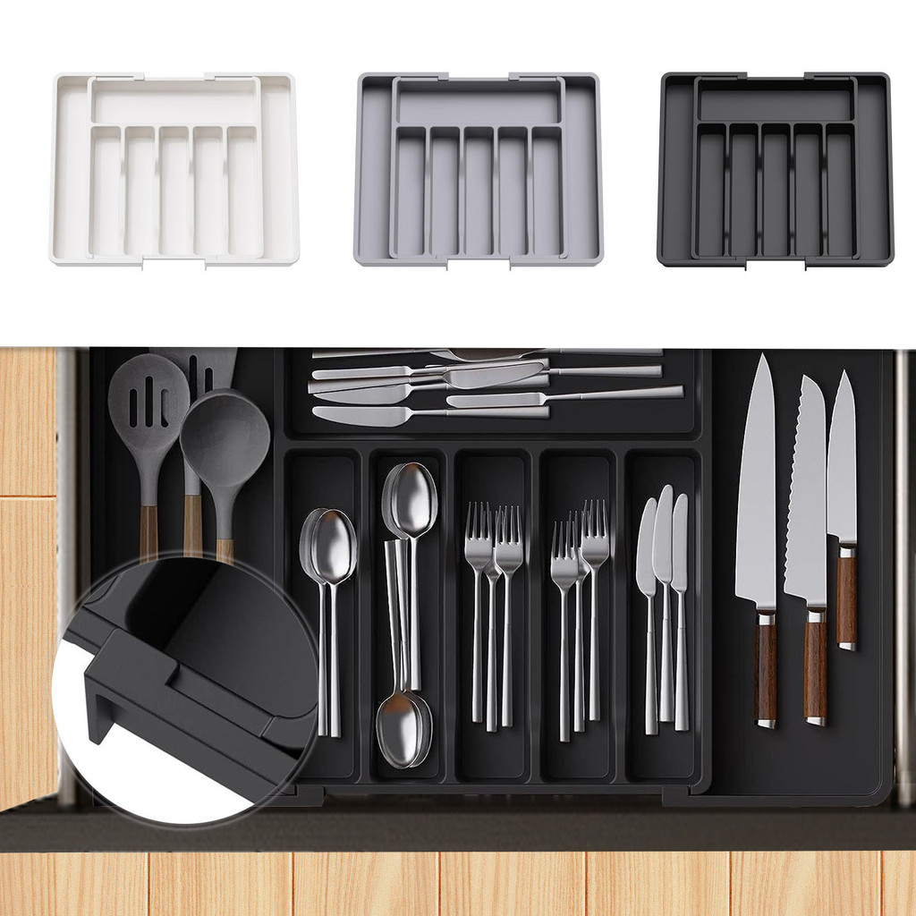 Jual Silverware Drawer Organizer Expandable Utensil Tray For Kitchen ...