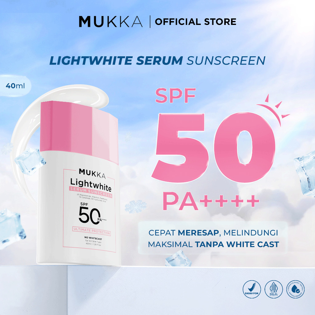 Jual MUKKA [IN VIVO & NON COMEDOGENIC SUNSCREEN TESTED] LIGHTWHITE ...