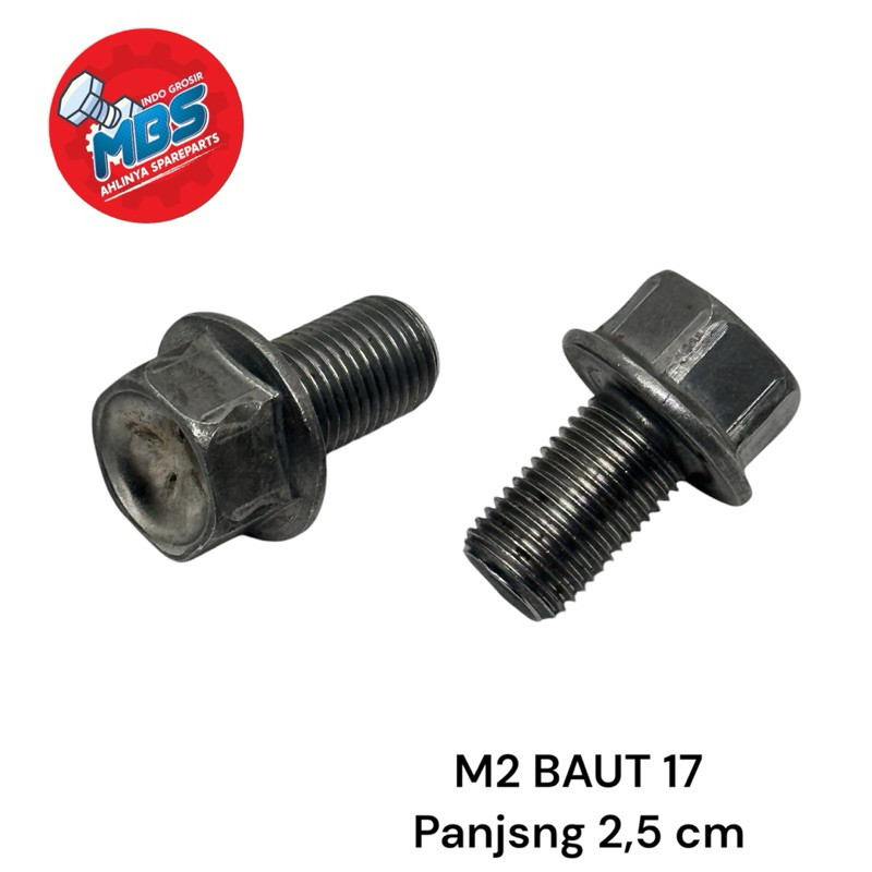 Jual BAUT 17 FLANGE M12X25 BAJA BAUT OLI BAUT MESIN DLL BAUD 17 panjang ...