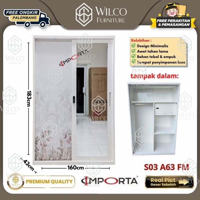 Jual Lemari Pakaian Importa S03 A63 FM / Lemari Baju Besi Importa 2 ...