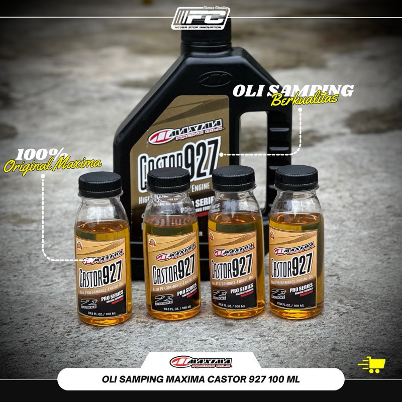Jual OLI SAMPING MAXIMA CASTOR 927 KEMASAN REPACT 100ML 0IL 2T ENGINE ...