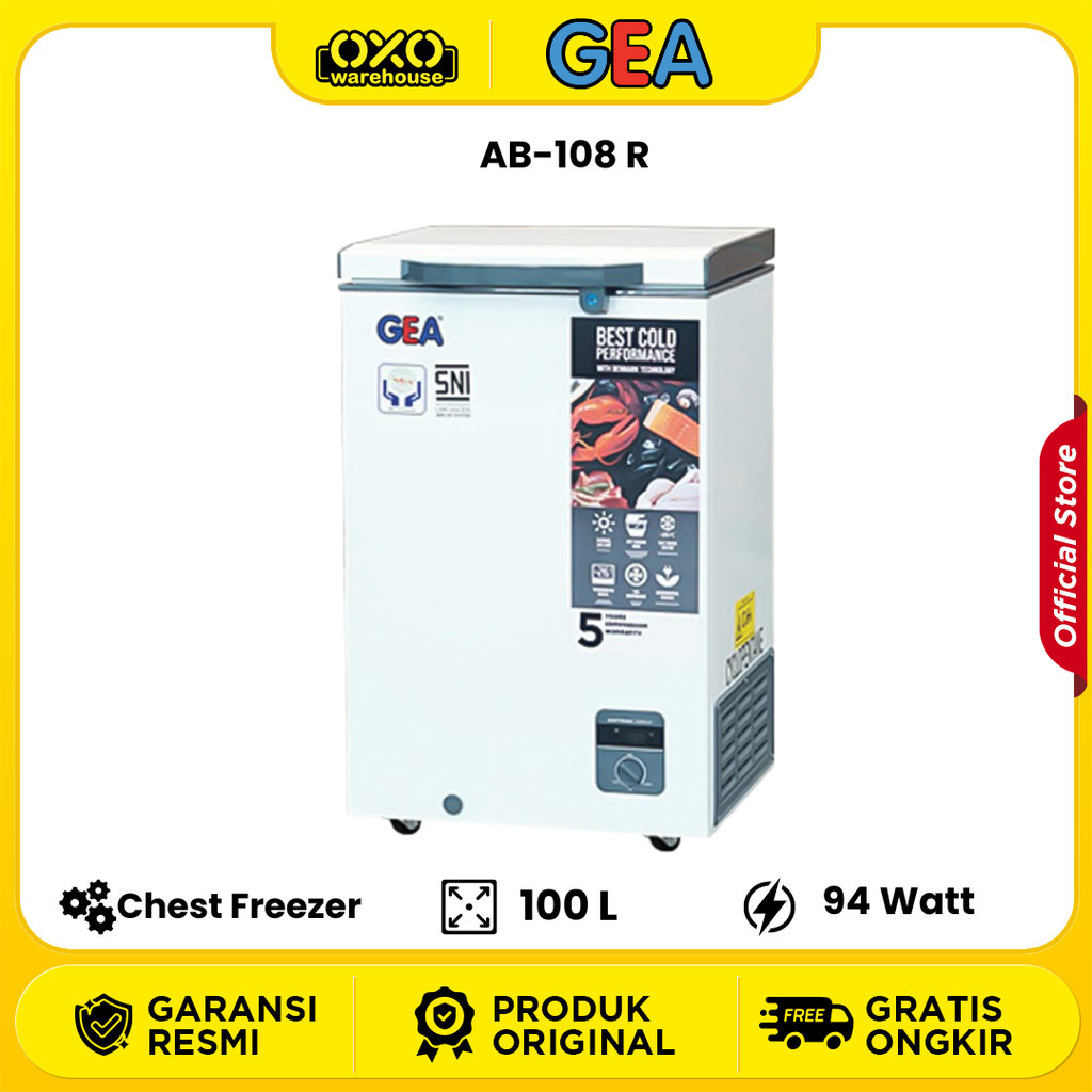 Jual GEA Chest Freezer AB-108-R (100 Liter) Garansi Resmi Original | Shopee Indonesia