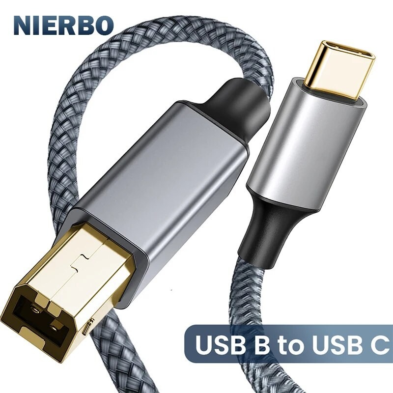 Jual Nierbo Usb B To Usb C Printer Cable Type C Printer Cord Nylon 8453