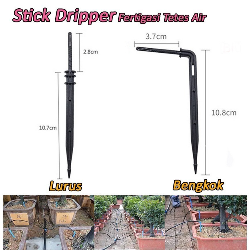 Jual Stik Drip Lurus Bengkok PE 3 x 5 mm Holder Selang Stick Dripper ...