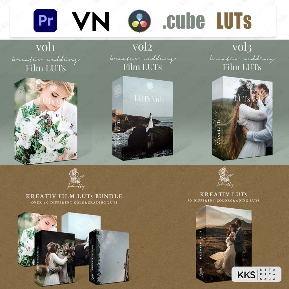 Jual (BISA VN) New Kreativ Wedding LUT LUTs Bundle Lengkap untuk VN Premiere Pro Davinci Resolve ...
