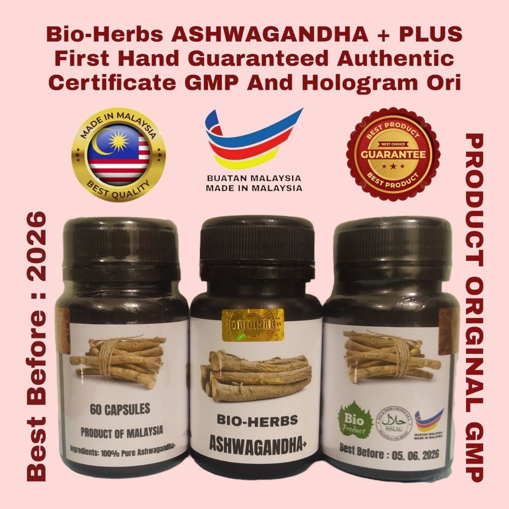 Jual PURE ORIGINAL ASHWAGANDHA + PLUS KSM-66 EXTRACT BIO HERBS AUTHENTIC | Shopee Indonesia