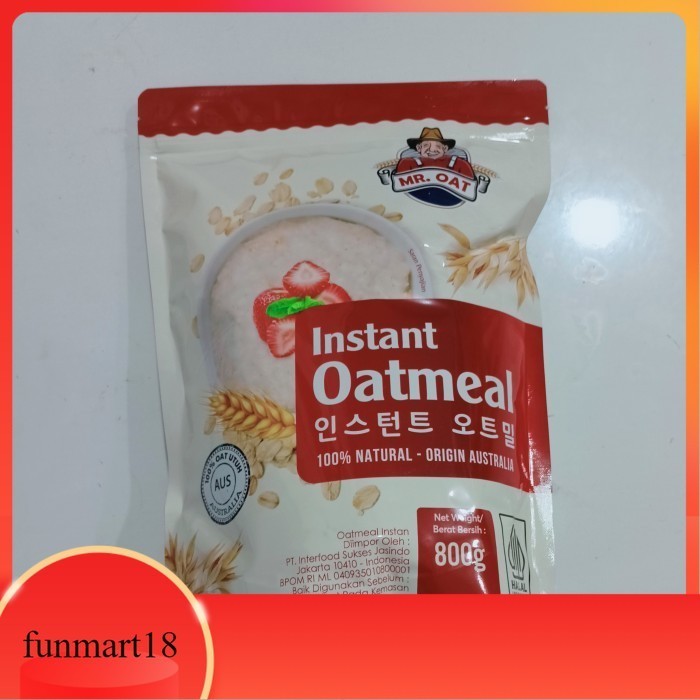 Jual mr oat instant oatmeal 800 gr merah/rolled oat instan 800 gram/MR ...