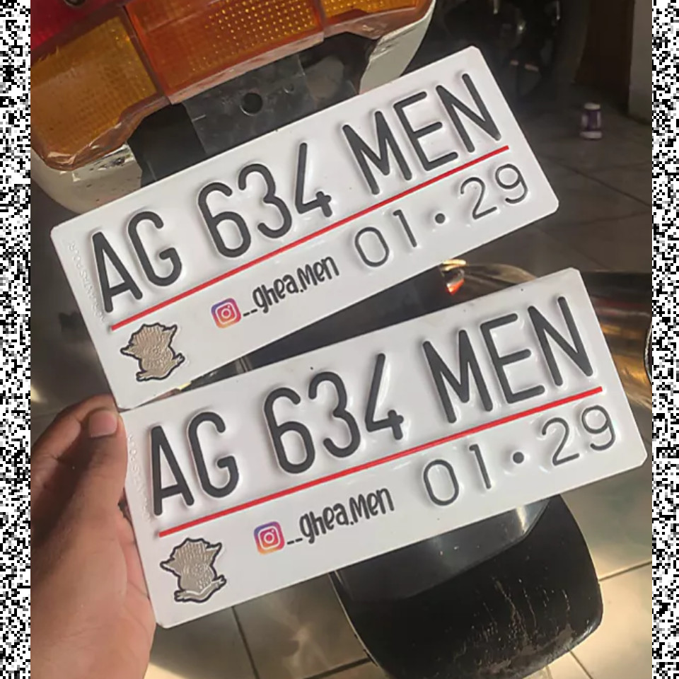 Jual plat motor custom free list stiker / custom plat nomor motor baut ...