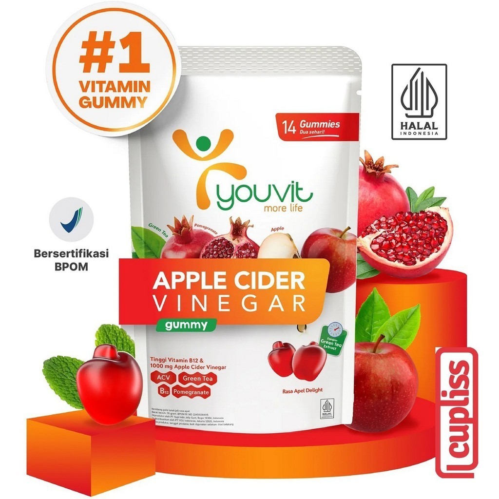 Jual YOUVIT Original Multivitamin Gummy Apple Cider Vinegar 7 Days ...