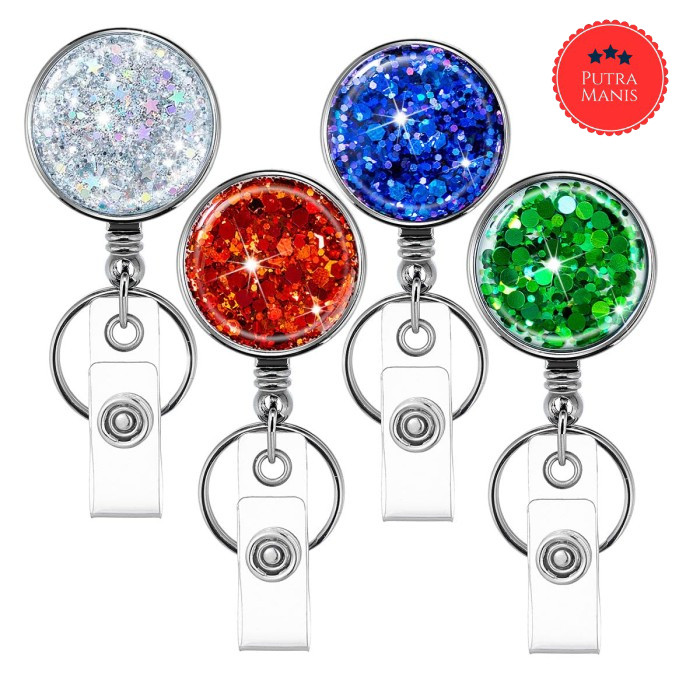 Jual gatungan id card kartu klip gulungan Retractable Badge Reels ...