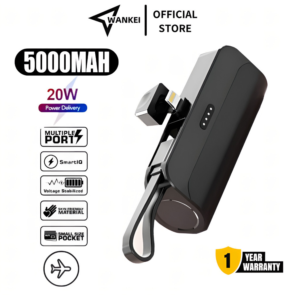 Jual PRODUK TERBARU # WANKEI Powerbank Mini 5000 mAh Fast Charging For ...