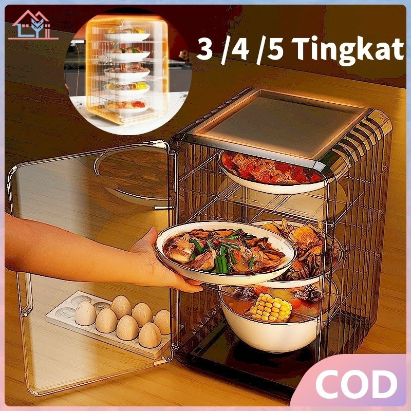 Jual 【COD】3/4/5 Tingkat Food Rack Storage Tudung Saji Rak Makanan ...