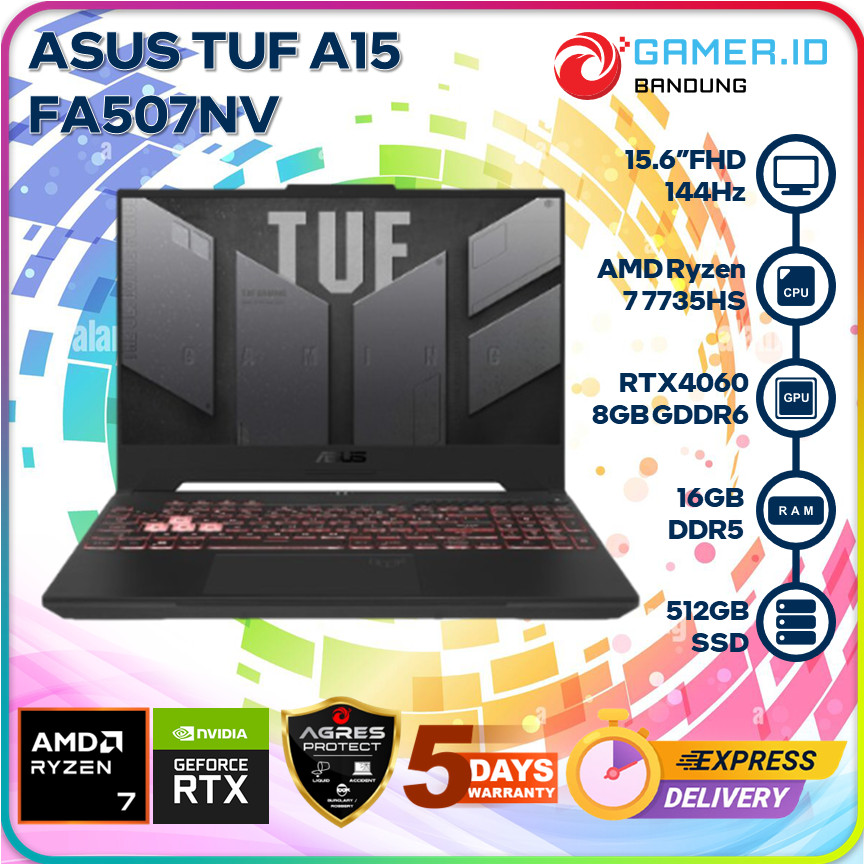 Jual Asus TUF A15 FA507NV Ryzen 7 7735HS RTX4060 16Gb 512Gb 15.6" FHD ...