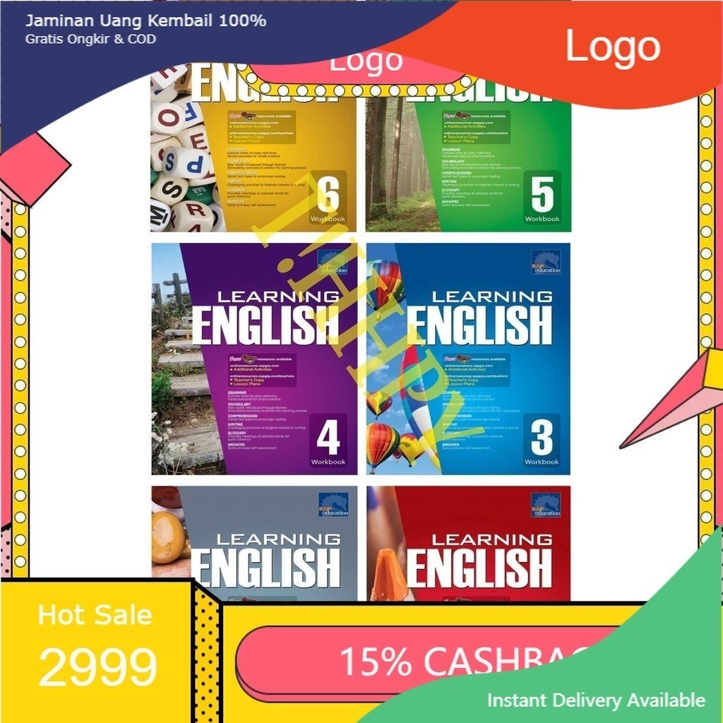 Jual Learning English Workbook 1 2 3 4 5 6 / Black & White | Shopee ...