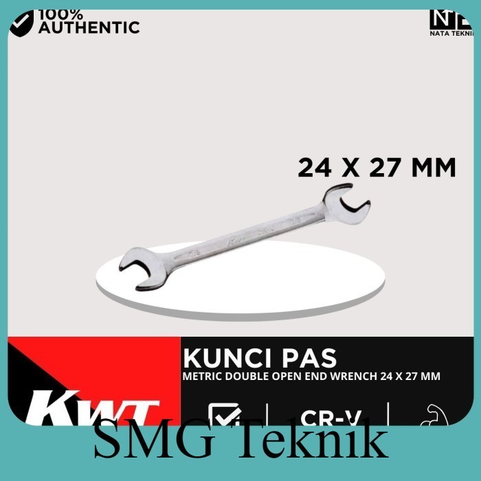 Jual Terbaik Kunci Pas 24 X 27 mm KWT - Double Open End Wrench 24 X 27 ...