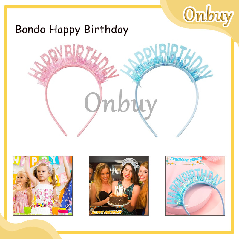 Jual Bando Happy Birthday / Gliter Pesta Ulang Tahun Bando Model Happy ...
