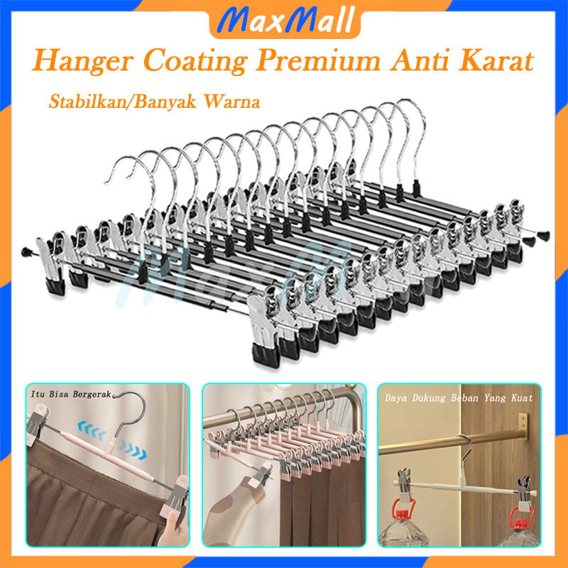 Jual 10PCS Gantungan Baju Dan Celana dengan Penjepit Hanger Jepit Besi ...