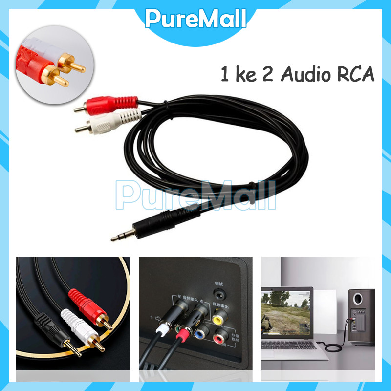Jual Jack Audio Rca 2 In 1 / Kabel Rca 2-1 / Kabel Av Audio 2 In 1 1,5 Meter | Shopee Indonesia