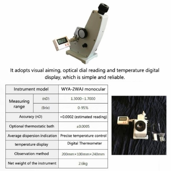 Jual Abbe refractometer 2WAJ monochromatic refractometer digital brix ...