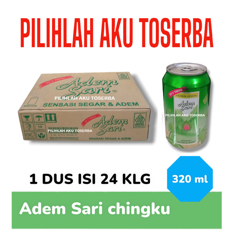 Jual ADEM SARI CHINGKU Rasa LEMON HERBAL KALENG 320 ml - ( HARGA 1 DUS ...