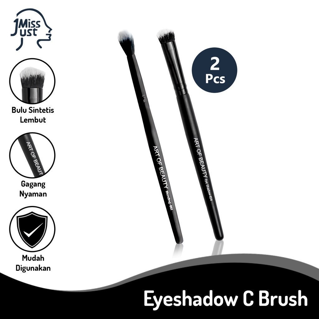 Jual Just Miss Eyeshadow Kuas Blending Brush Combo 2 Pcs Makeup ...