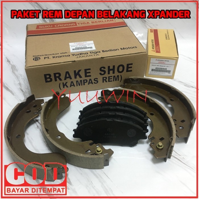 Jual PAKET BRAKE PAD DAN BRAKE SHOE XPANDER - KAMPAS REM DEPAN XPANDER ...