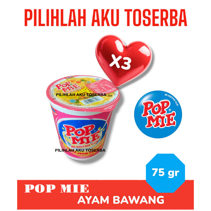 Jual Mie Instant POP MIE Rebus Rasa AYAM BAWANG - ( Harga 3 PCS ...