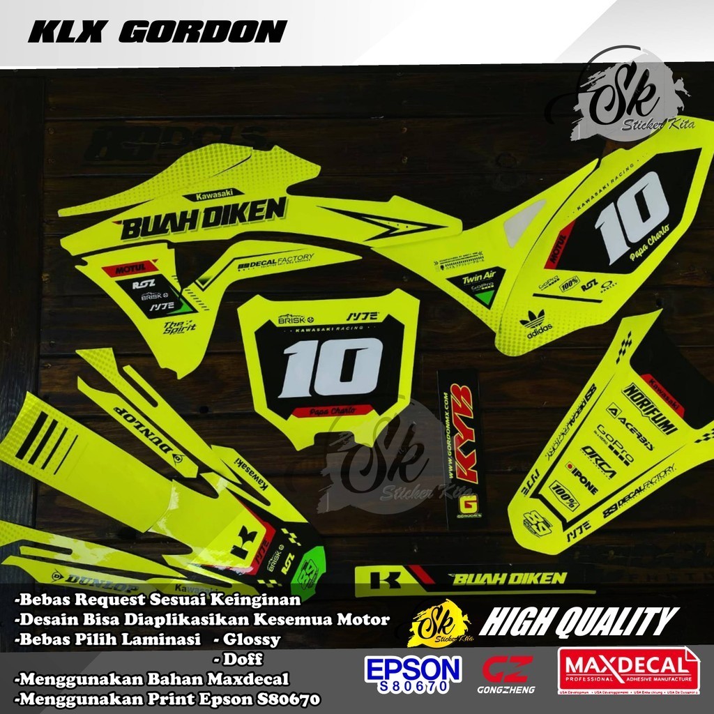 Jual DECAL STICKER FULLBODY MOTOR KLX GORDON DESAIN KEREN VARIASI ...