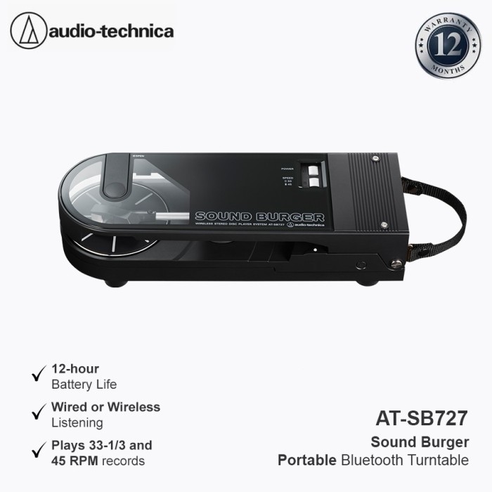 Jual Portable Bluetooth Turntable Audio-Technica AT-SB727 / AT SB727 / ATSB727 - Hitam | Shopee ...