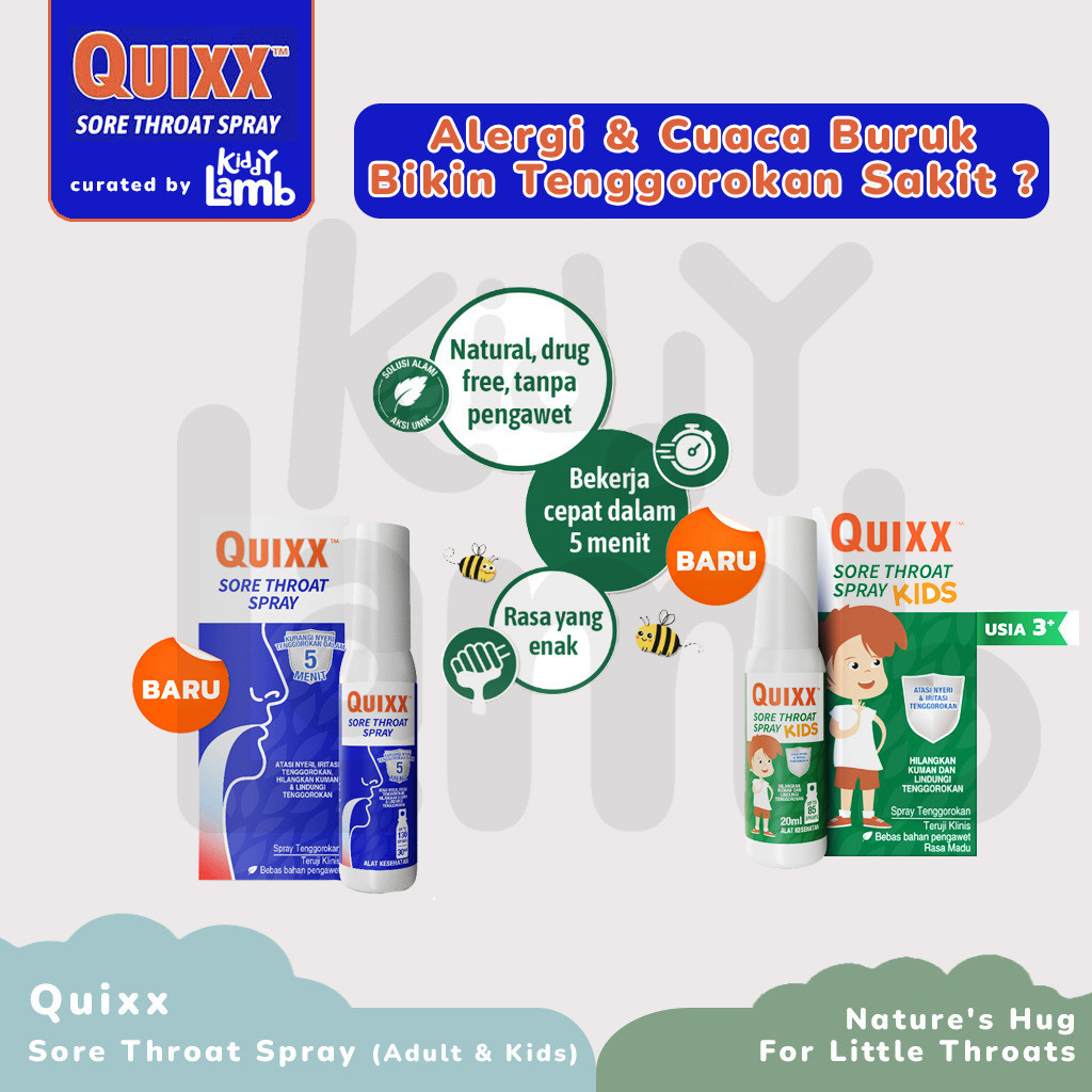Jual Quixx Sore Throat Spray / Perawatan Nyeri dan Iritasi Tenggorokan ...
