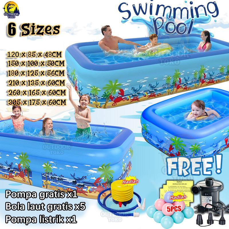Jual 【Gratis pompa + bola*5】Kolam Renang Anak jumbo 2/3 Rings dan Bayi ...