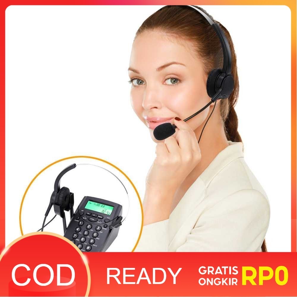 Jual Voicejoy Telephone Desk HT800 with Headphone Call Center VH500 ...