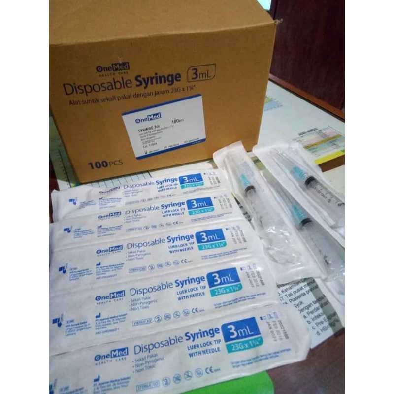Jual Syringe 3cc OneMed / Spuit Onemed 3ml Pack | Shopee Indonesia