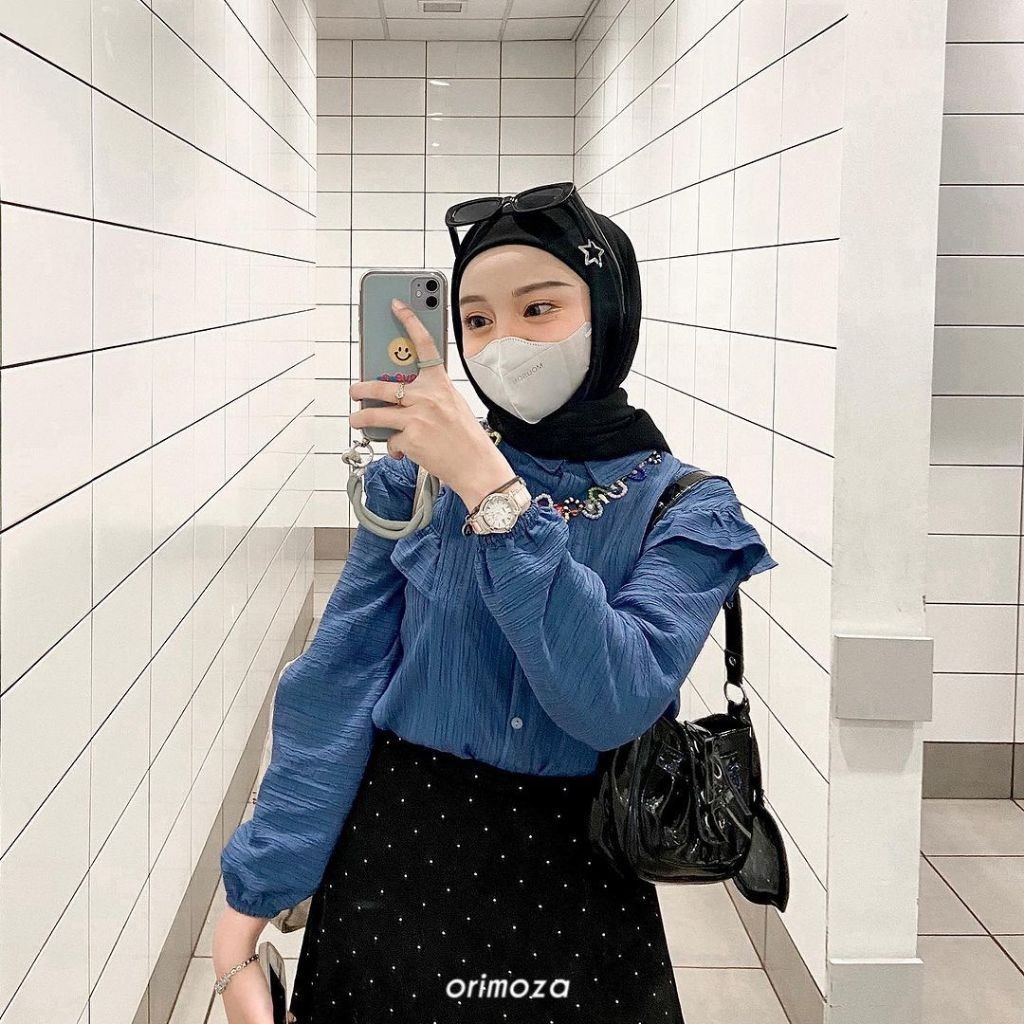 Jual Banasa Blouse Ruffle Depan Ladycrush Yurim | Shopee Indonesia