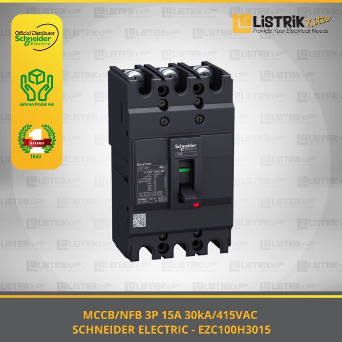 Jual MCCB/NFB 3P EZC100H SCHNEIDER ELECTRIC 15A 30KA/415VAC - EZC100H3015 | Shopee Indonesia