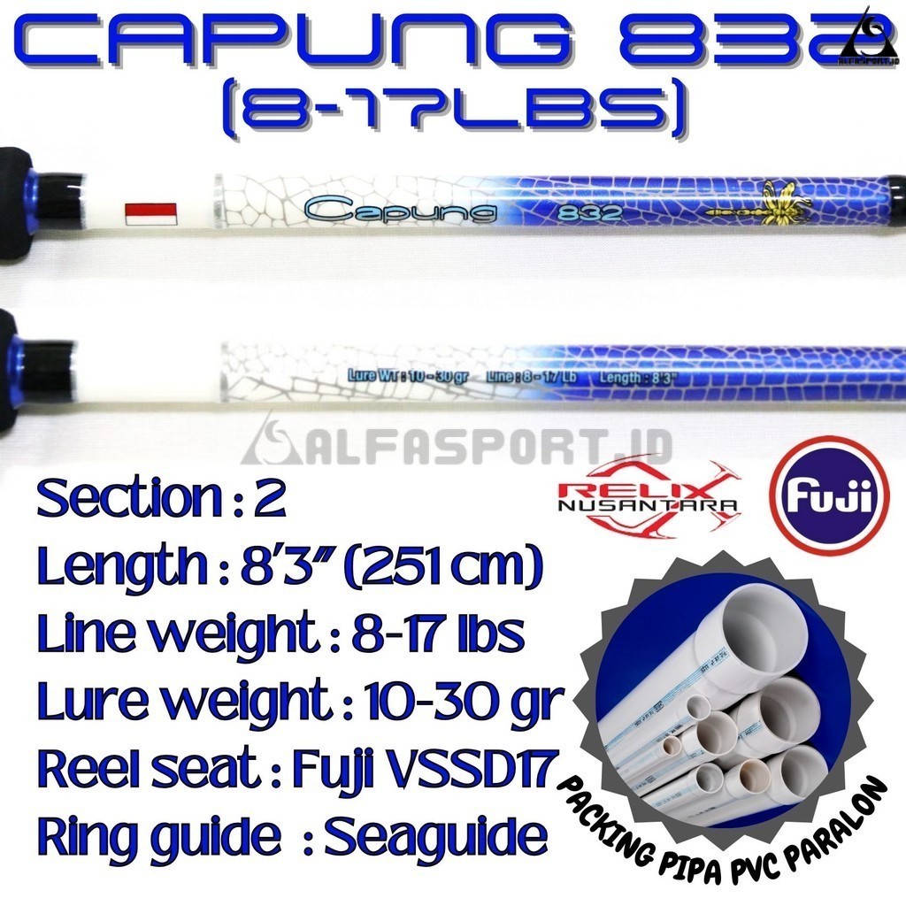 Jual AlfaSport.Id Joran Pancing Relix Nusantara Capung 832ML 8-17Lbs 902ML 10-25Lbs Free Packing ...