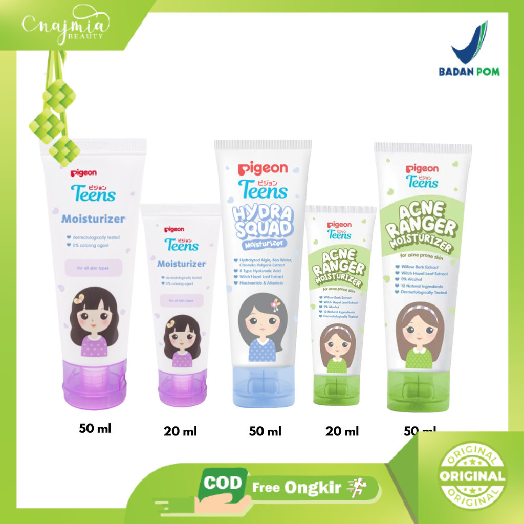 Jual Najmia PIGEON Teens Moisturizer For All Skin Types 50ml 20ml ...