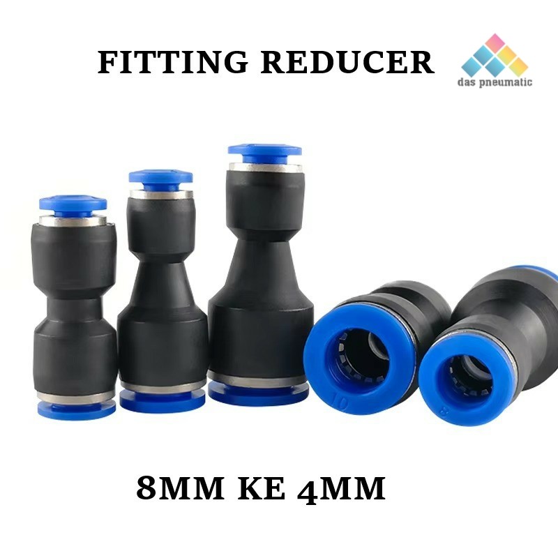 Jual FITTING REDUCER UKURAN 8MM KE 4MM MODEL LURUS SELANG PNEUMATIC ...