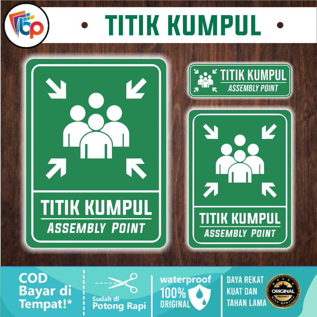 Jual Stiker Vinyl Titik Kumpul Assembly Point Glossy + Cut | Shopee Indonesia