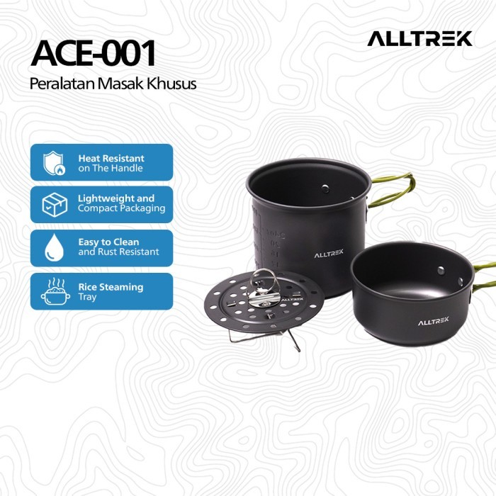 Jual ALLTREK Alat Masak Outdoor ACE001 Nesting + Steamed Tray Cookware | Shopee Indonesia
