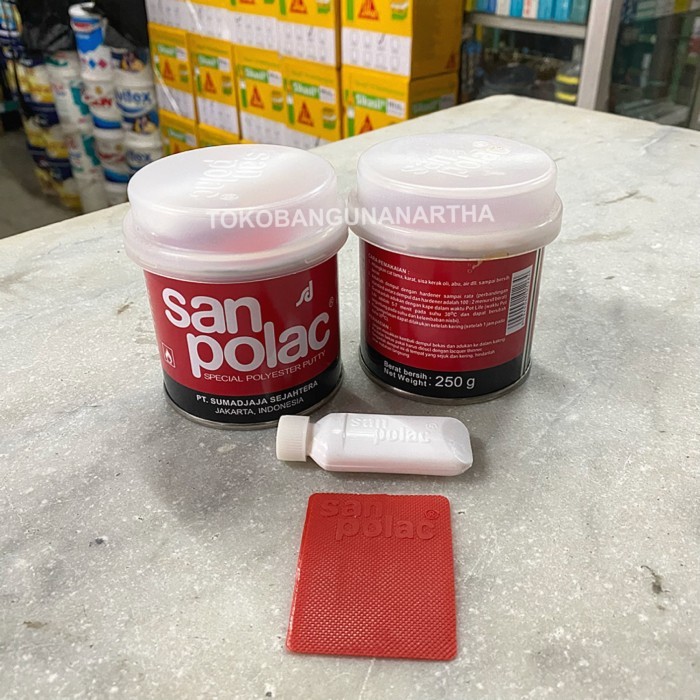 Jual Dempul Sanpolac 250 gram / Dempul Besi Kayu Plastik Fiber | Shopee ...