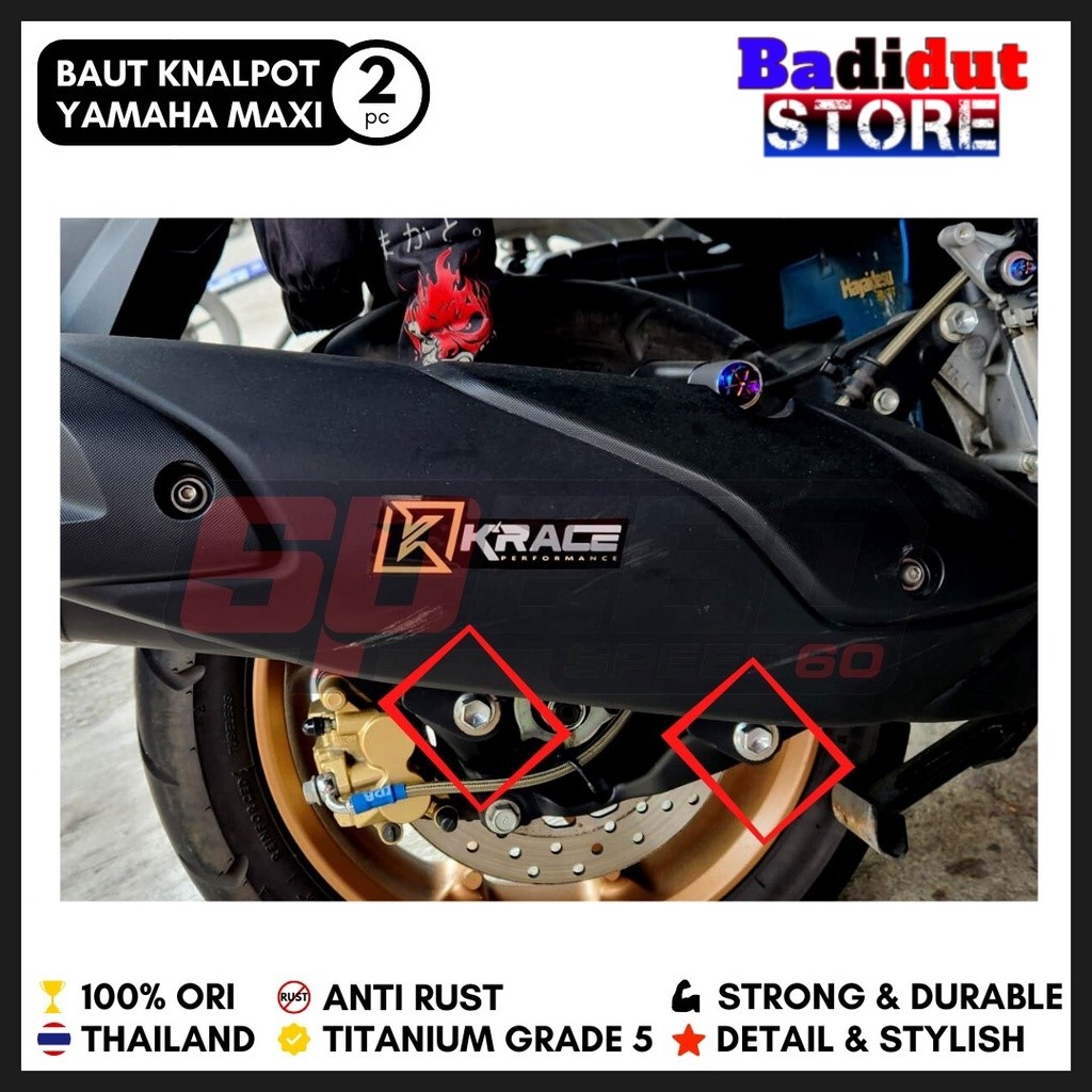Jual Probolt Titanium Baut Knalpot Yamaha NMAX Aerox Xmax Area Bawah ...