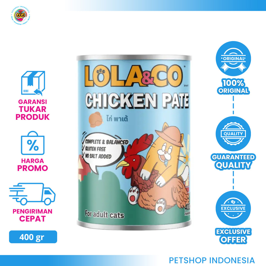 Jual LOLA & CO Canned Chicken Pate 400 gr Makanan Kucing Lola & Co ...