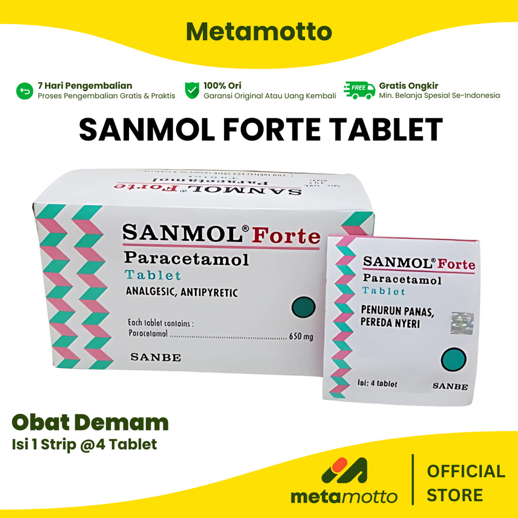 Jual Sanmol Forte Tablet 1 Strip 4 Tablet - Metamotto | Shopee Indonesia