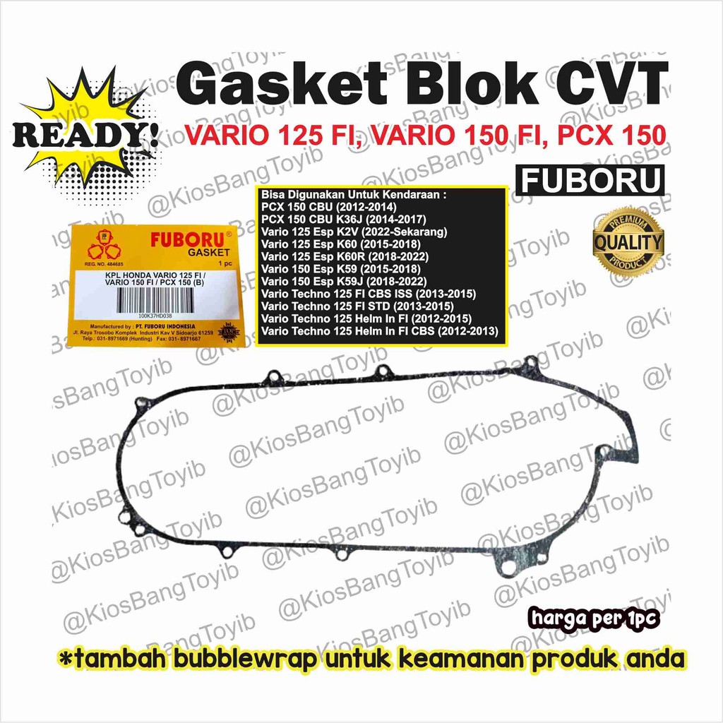 Jual Packing Paking Gasket Blok Block CVT Honda Vario 125 FI Vario 150 ...